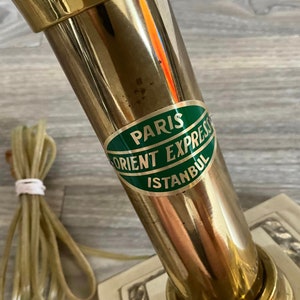 Vintage Paris Orient Express Istanbul Table Lamp in Gold Brass /side ...