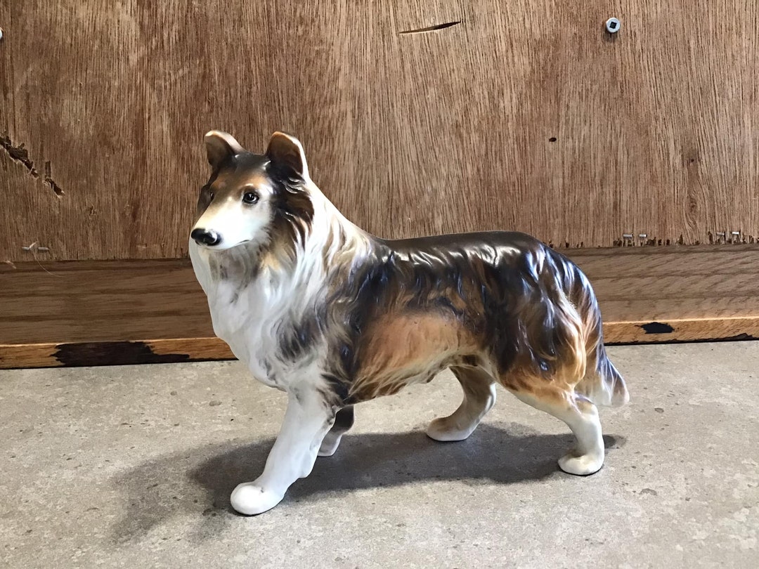 Vintage Ceramic Collie Dog Figurine - Etsy
