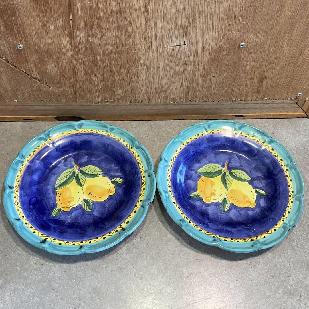 Lemon Plates Hand Painted Made in Italy~ 9.2”~ Vintage - Etsy