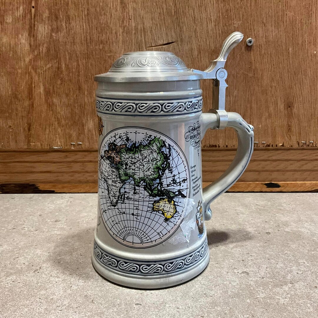 Vintage German Beer Stein / Tankard With Pewter Lid - Made in Germany ...