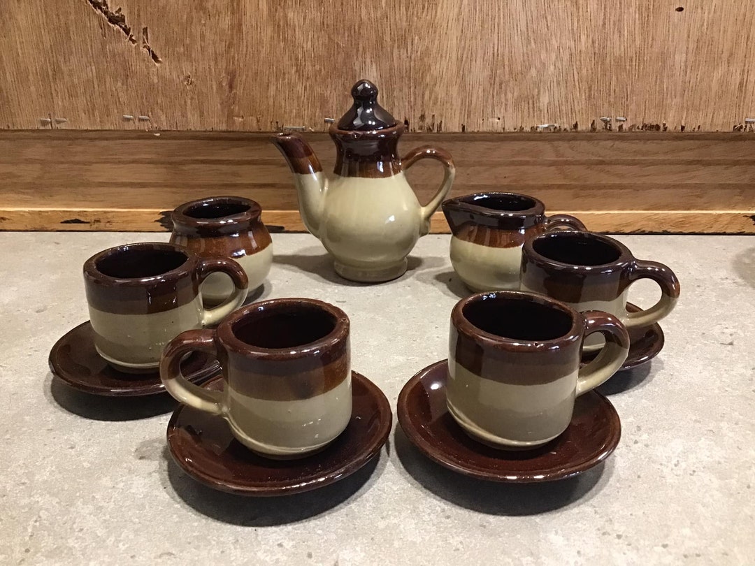 Mini Tea Set Doll Play Set Coffee Pot, Sugar Bowl, Creamer, 4 Cups, 4 ...