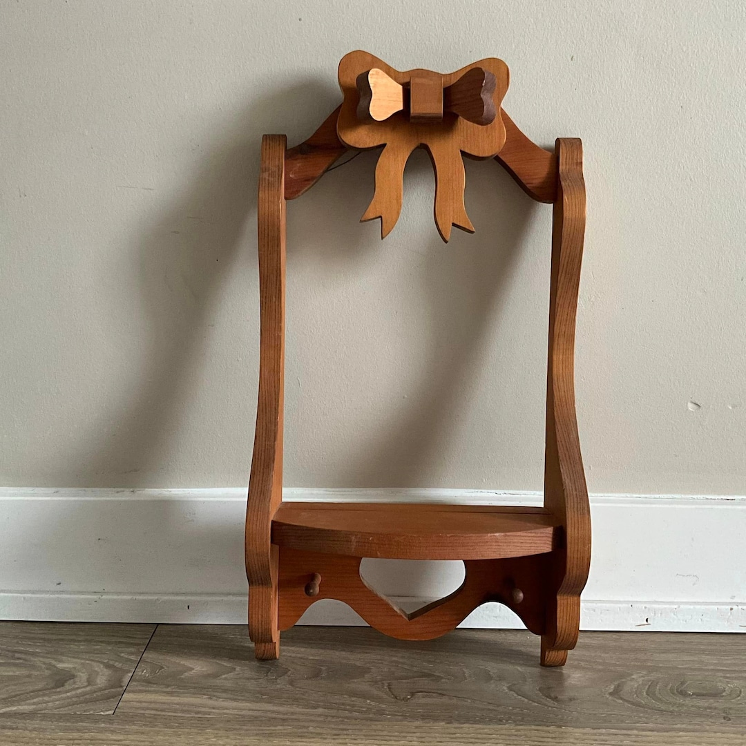 Vintage Wood Shelf, Bow Design Wall Hanging - Etsy