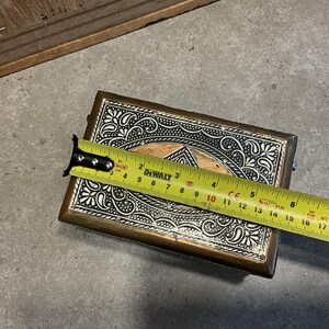 Vintage Handmade Hammered Metal Jewelry Box With Intricate Floral ...