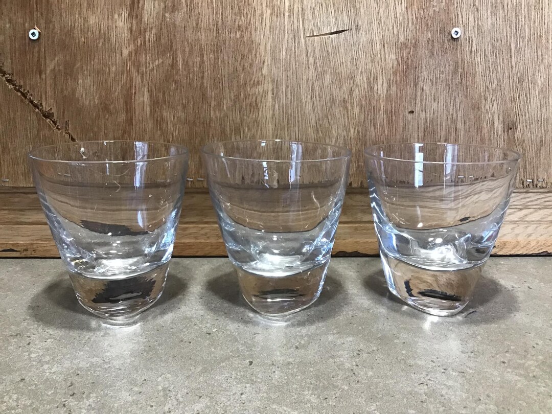 3 Triangle Base Drinking Glasses Heavy Base Glass Set of 3 Glasses - Etsy