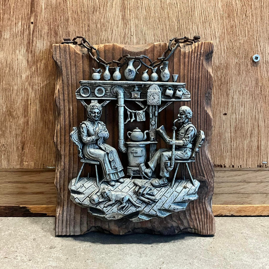 Vintage Wooden Plaque, Made in W Germany, Picture 3D Wooden Wall ...