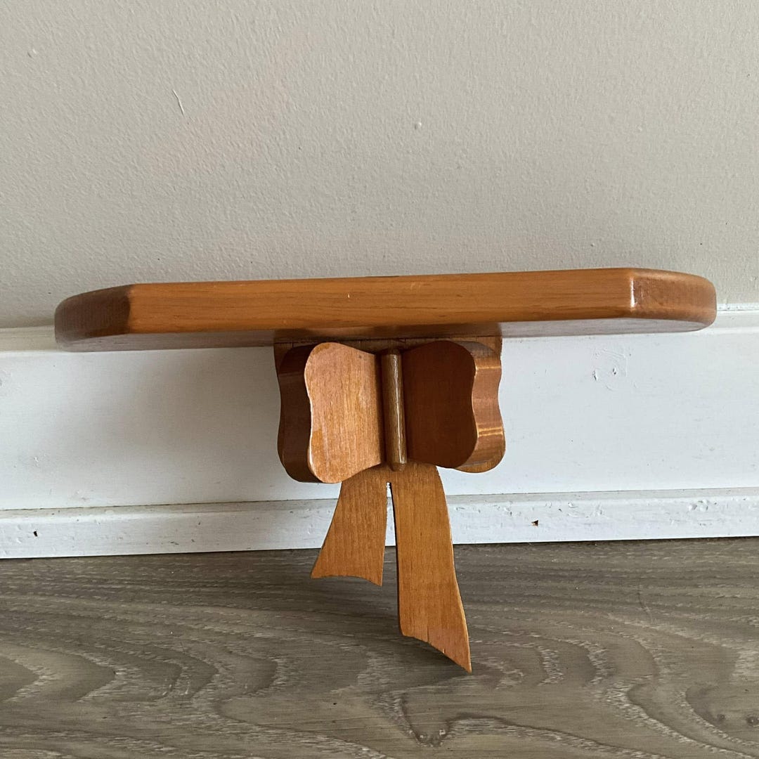Vintage Wood Shelf With Bow Design Wall Hanging - Etsy
