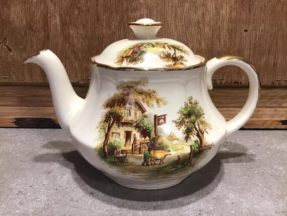 Vintage Alfred Meakin Teapot England Country Farm Cottage | Etsy