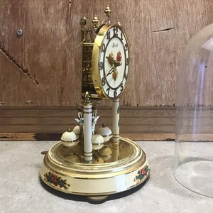RARE Hermle 400 Day Anniversary Clock Brass & Glass Dome Vintage ...