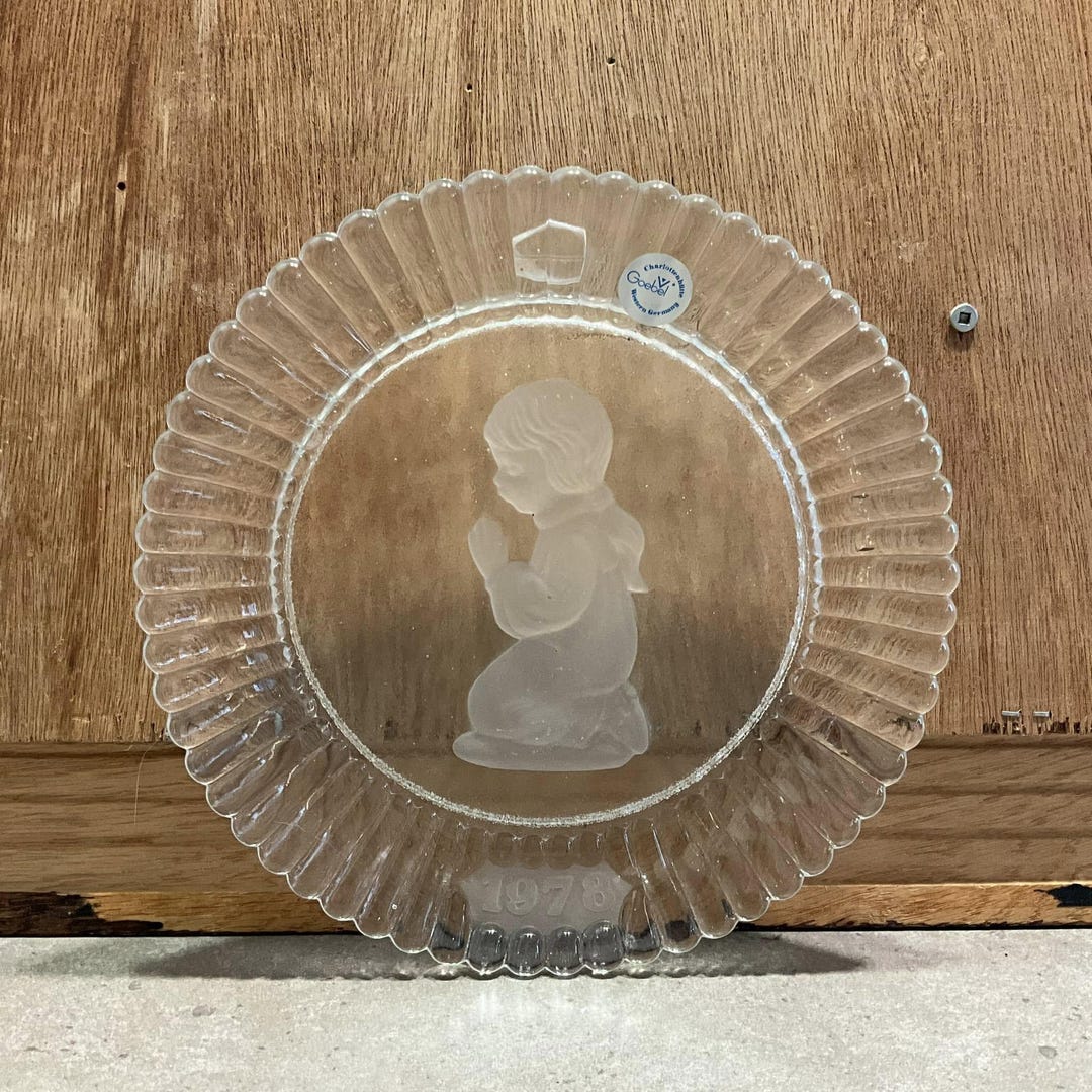 Vintage GOEBEL 1978 Glass Plate Praying Girl Made in Western Germany - Etsy
