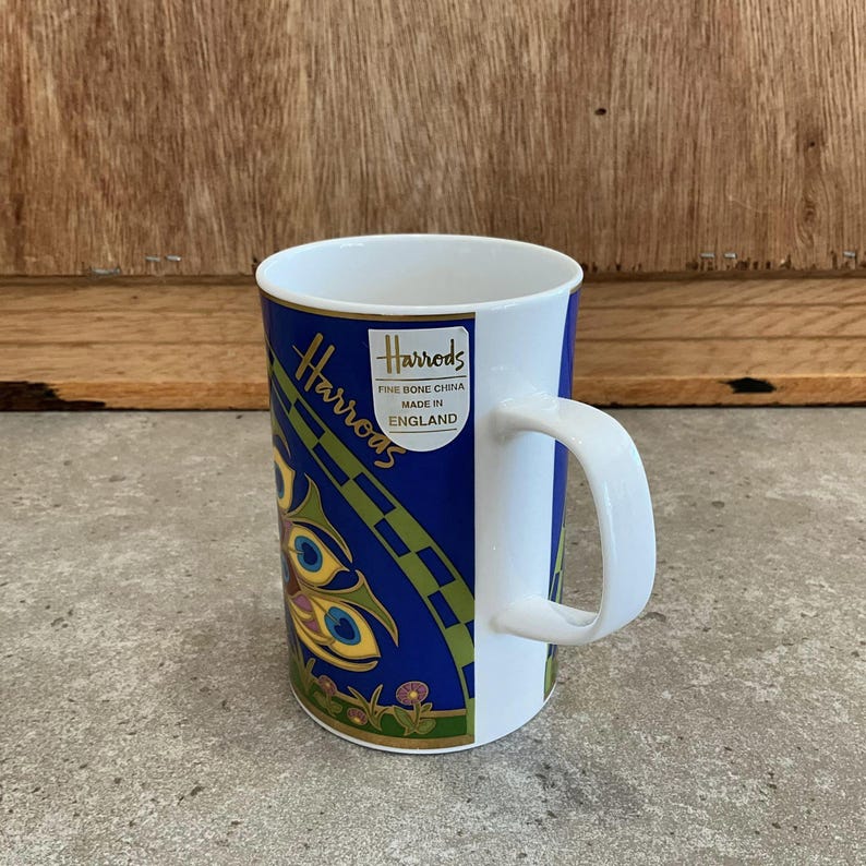 Harrods London English Fine Bone China Mug Peacock Made in England - Etsy