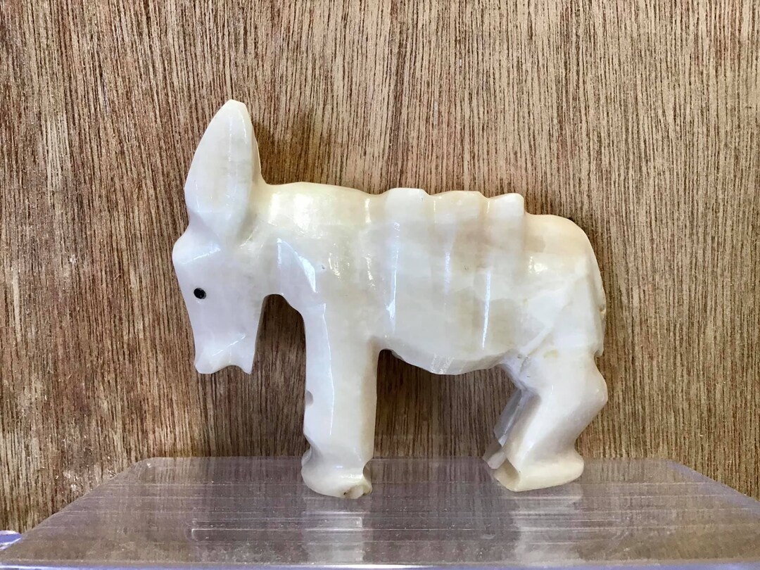 Vintage Carved Agate Stone Mule, Donkey Figural Gift, Sculpture Mule ...