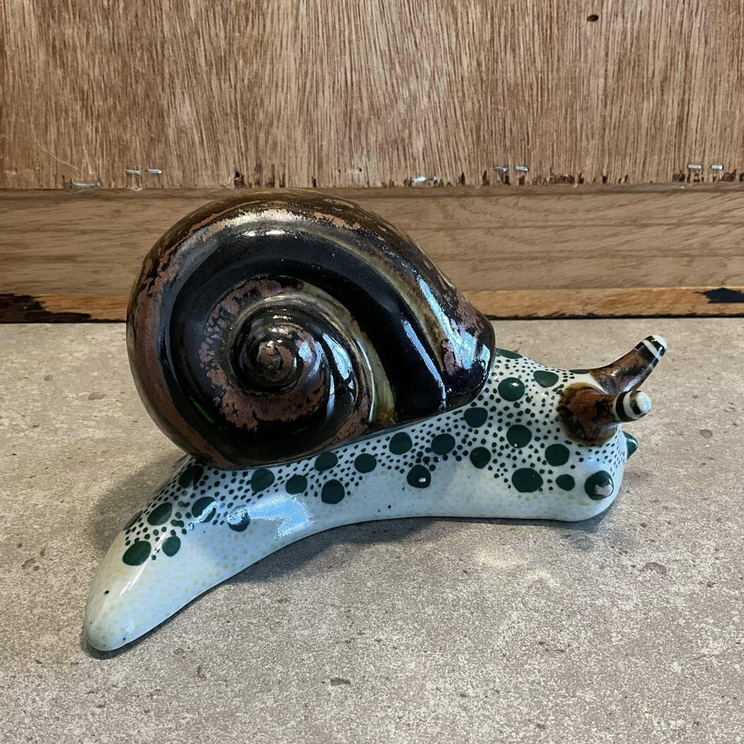 Vintage Mexican Pottery Snail Figurine Palomar - Etsy