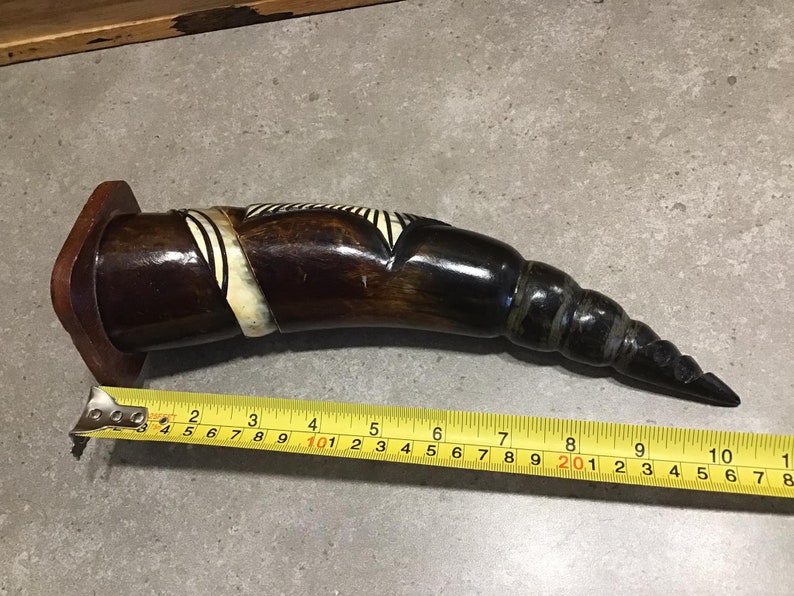 Vintage Carved Cattle Horn African Statue: Mid-century Tribal Decor - Etsy