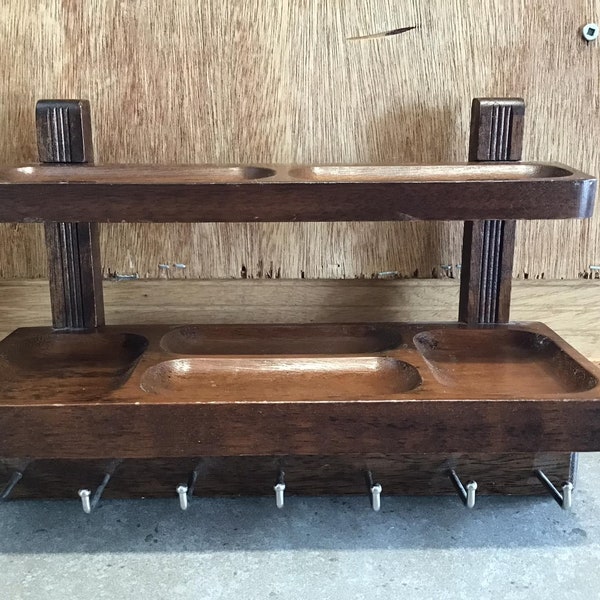 Wood Wall Shelf With Hooks - Etsy