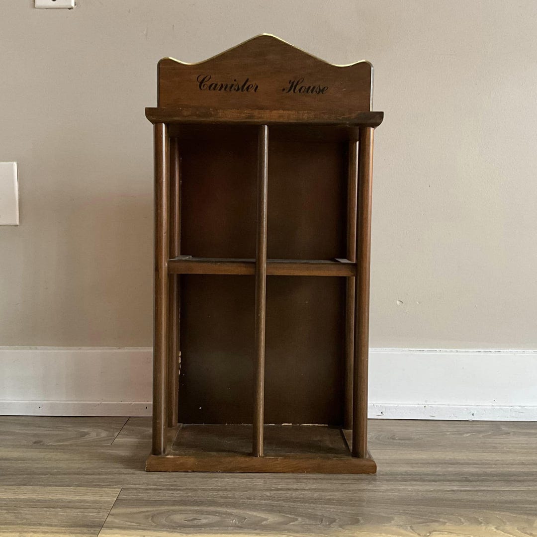 Vintage Wood Canister House Rack, Wall Shelf - Etsy
