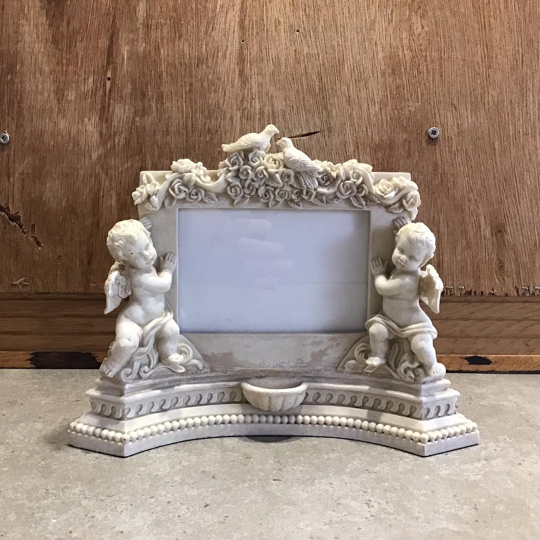 Vintage Angels Cherubs Picture Frame, Desktop Photo Frame Resin 9.2 In ...