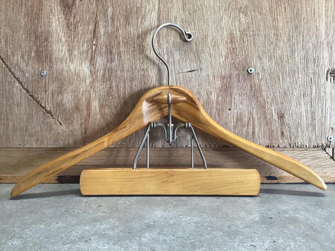 Vintage Setwell Wood Hanger Made in USA Wooden Clothing/skirt/trouser ...
