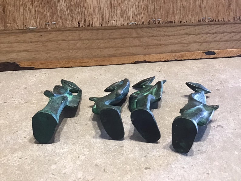 4 Vintage Cast Iron Dancing Geisha 4.2" Statues in James Mont Style ...