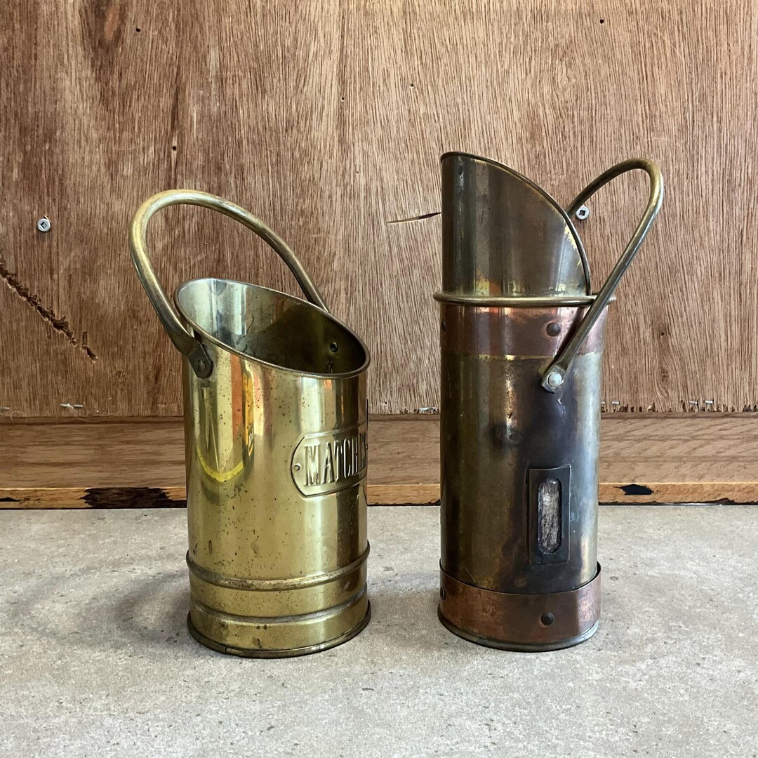 Brass and Copper Matchstick Holder and Brass Match Holder Bucket Made ...