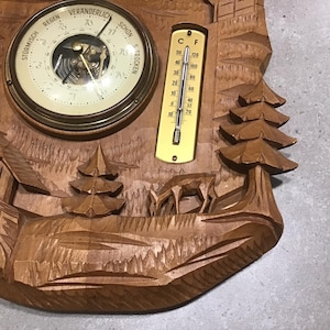 REGEN VERANDERLICH SCHON Thermometer/barometer. Vintage German Wall ...