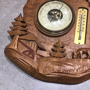 REGEN VERANDERLICH SCHON Thermometer/barometer. Vintage German Wall ...