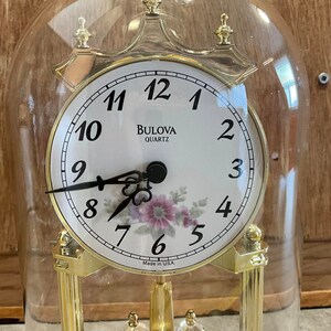 Vintage Bulova Mantel Clock: Quartz Dome Desk Clock With Clear Balls - Etsy