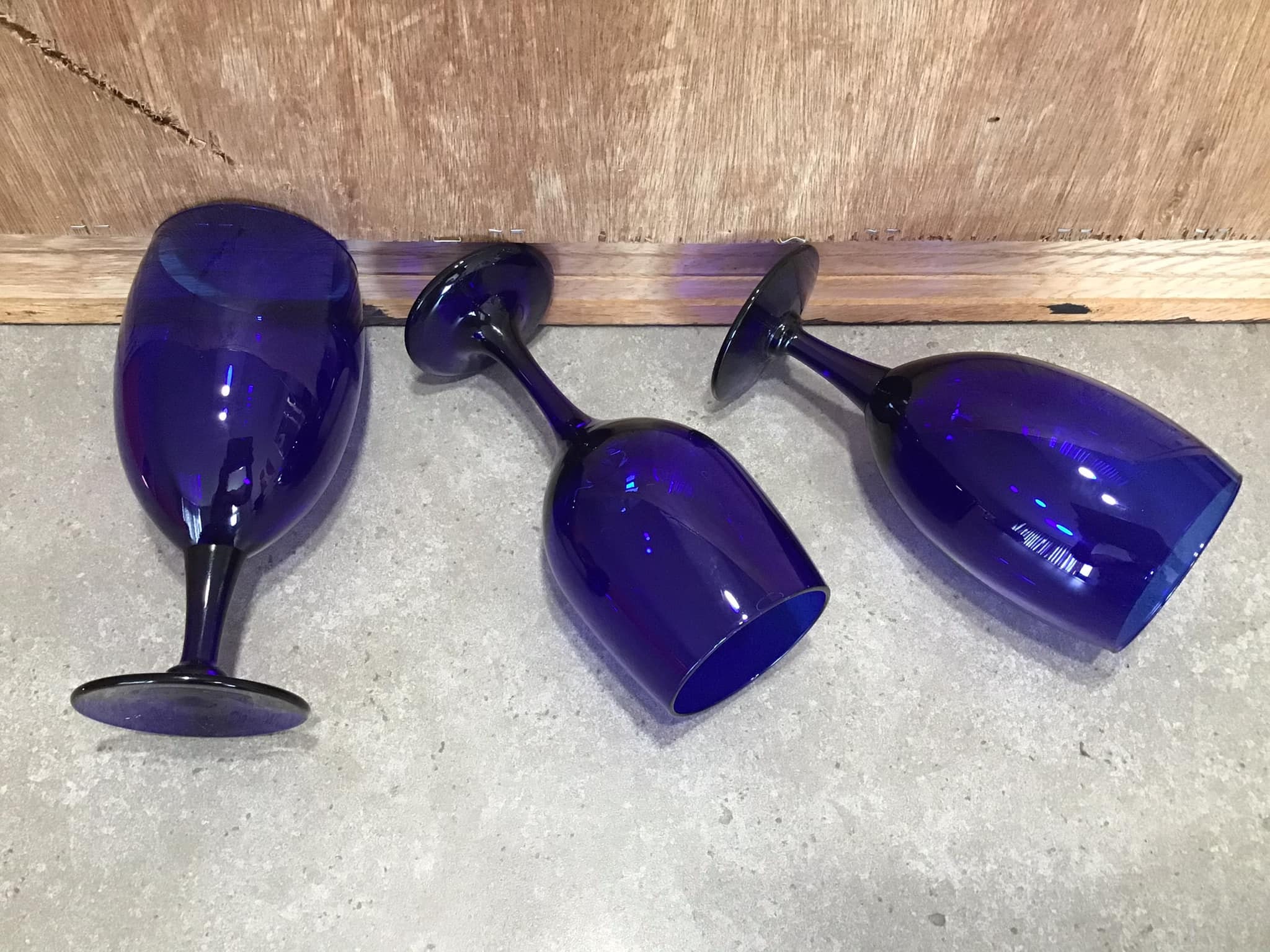 Vintage Libbey Cobalt Blue Wine Glasses Set of 3 Blue Wine - Etsy