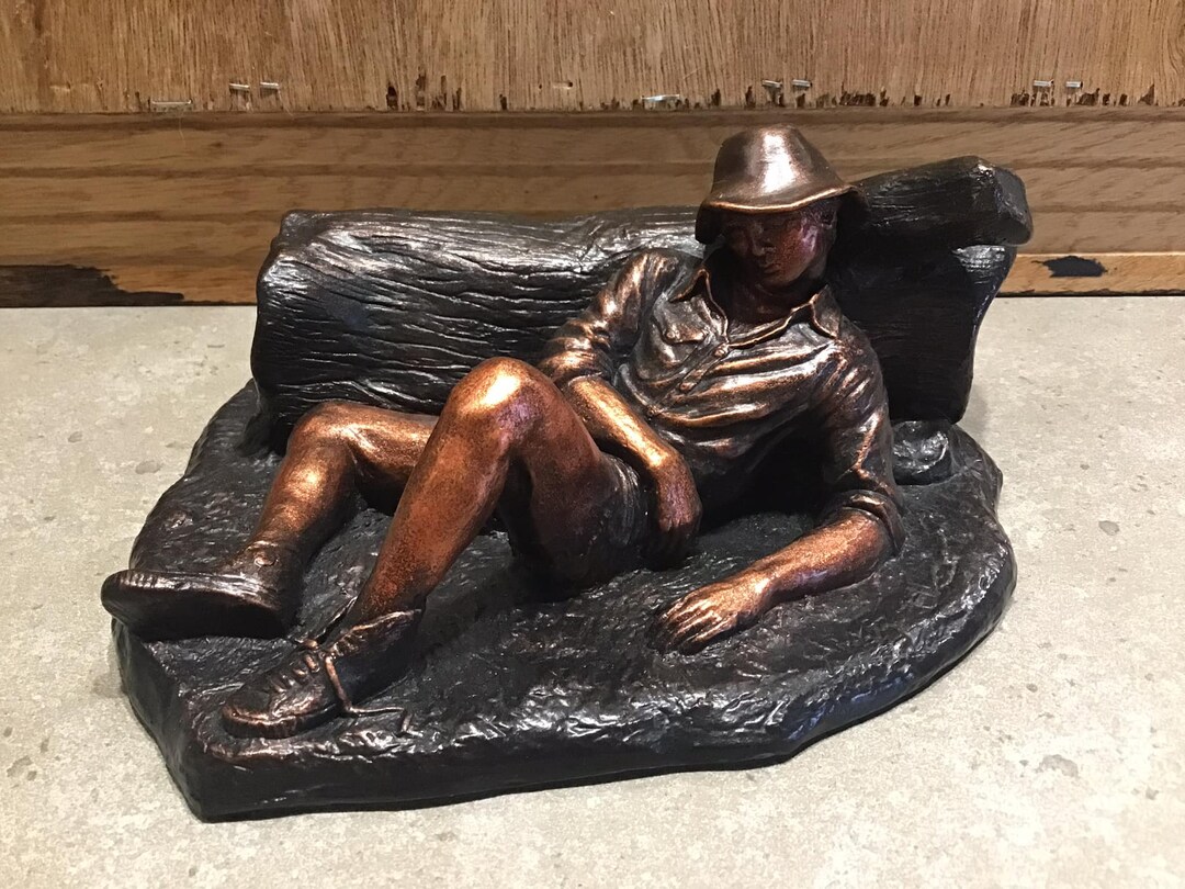 Vintage Copper Colour Man Sleeping Statue Sculpture - Etsy