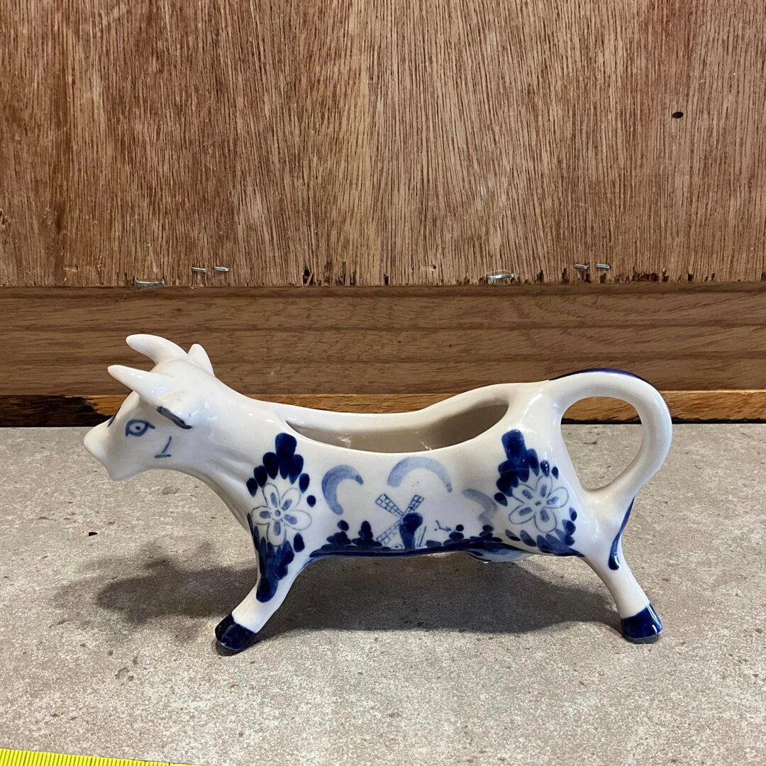 Vintage Delft Blue Cow Creamer: Hand-painted Holland Porcelain - Etsy