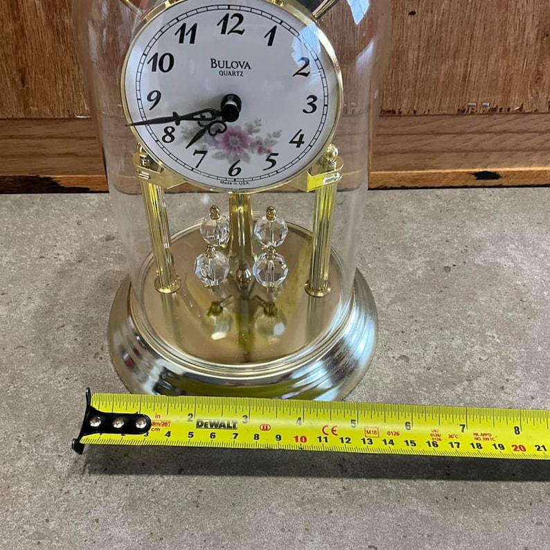Vintage Bulova Mantel Clock: Quartz Dome Desk Clock With Clear Balls ...