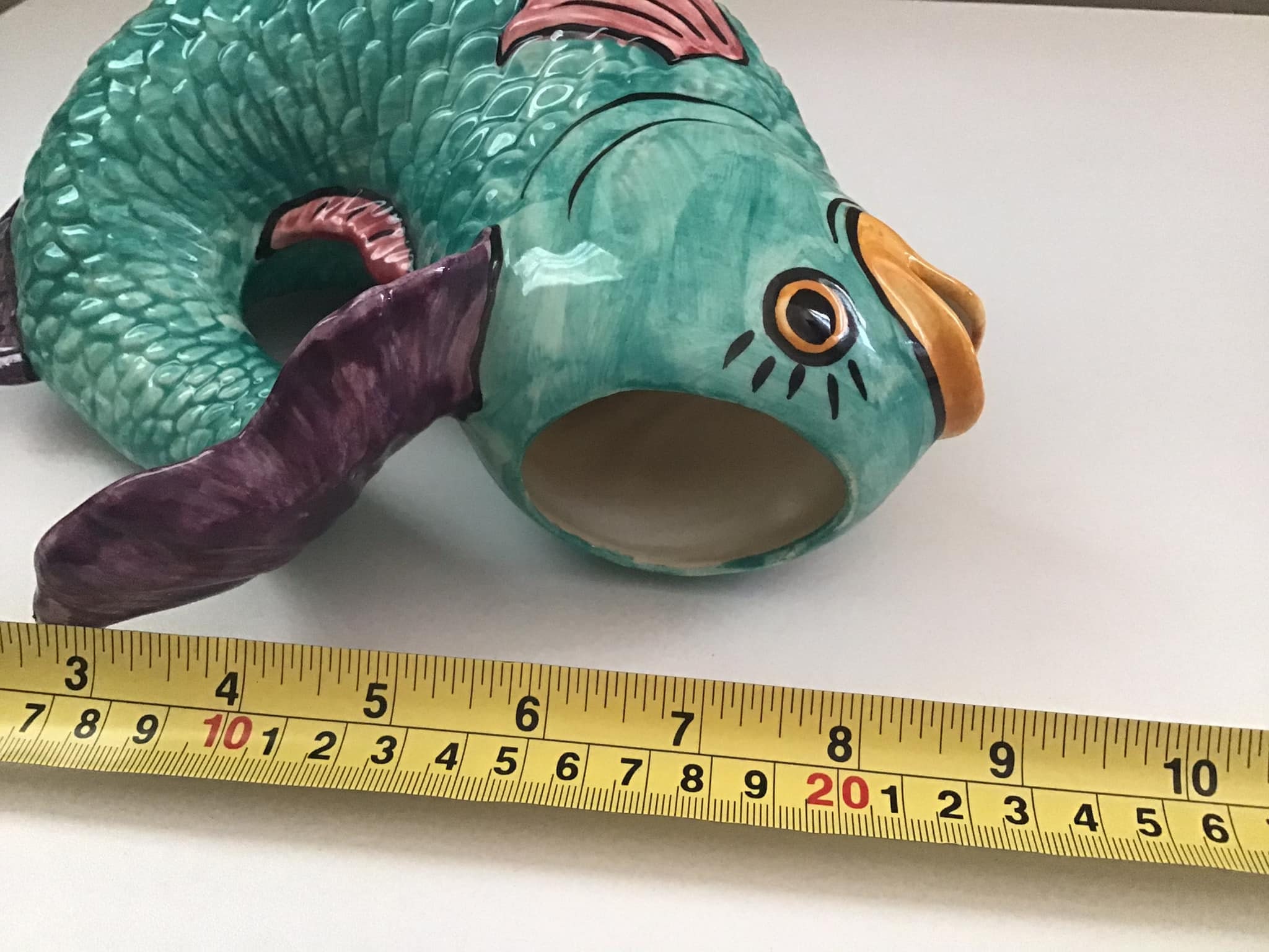 Fish Pitcher Figurine Majolica Style Pitcher With Sea Design - Etsy