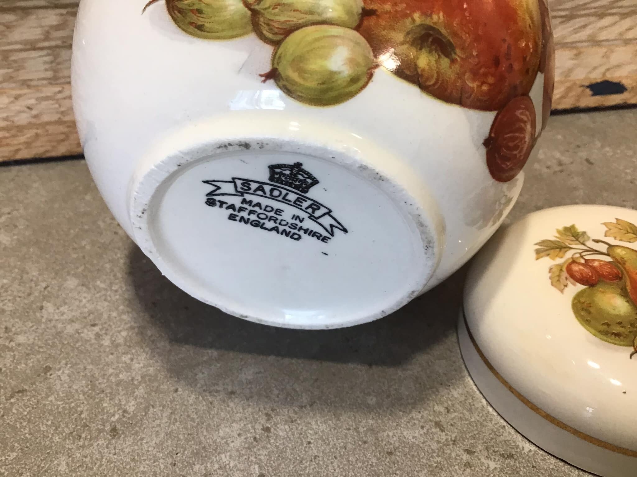 Sadler Pottery England Ginger Jar With Lid Fruit Design - Etsy