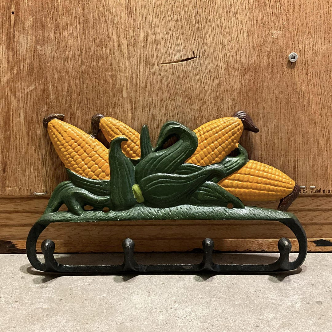 Vintage Cast Iron Corn Wall Hooks - 1970s Harvest Decor - Etsy