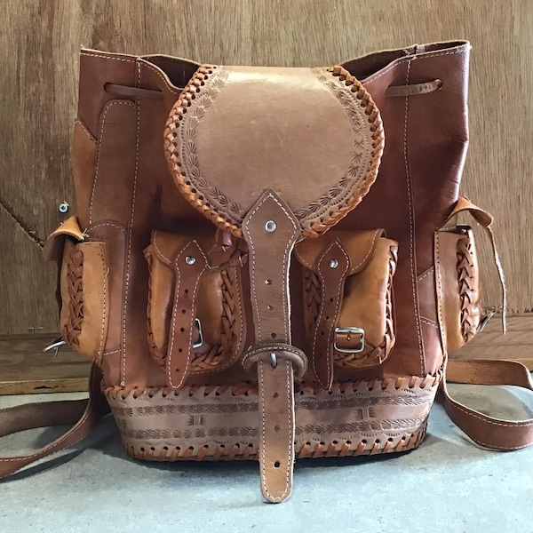 Leather Backpack - Etsy Canada