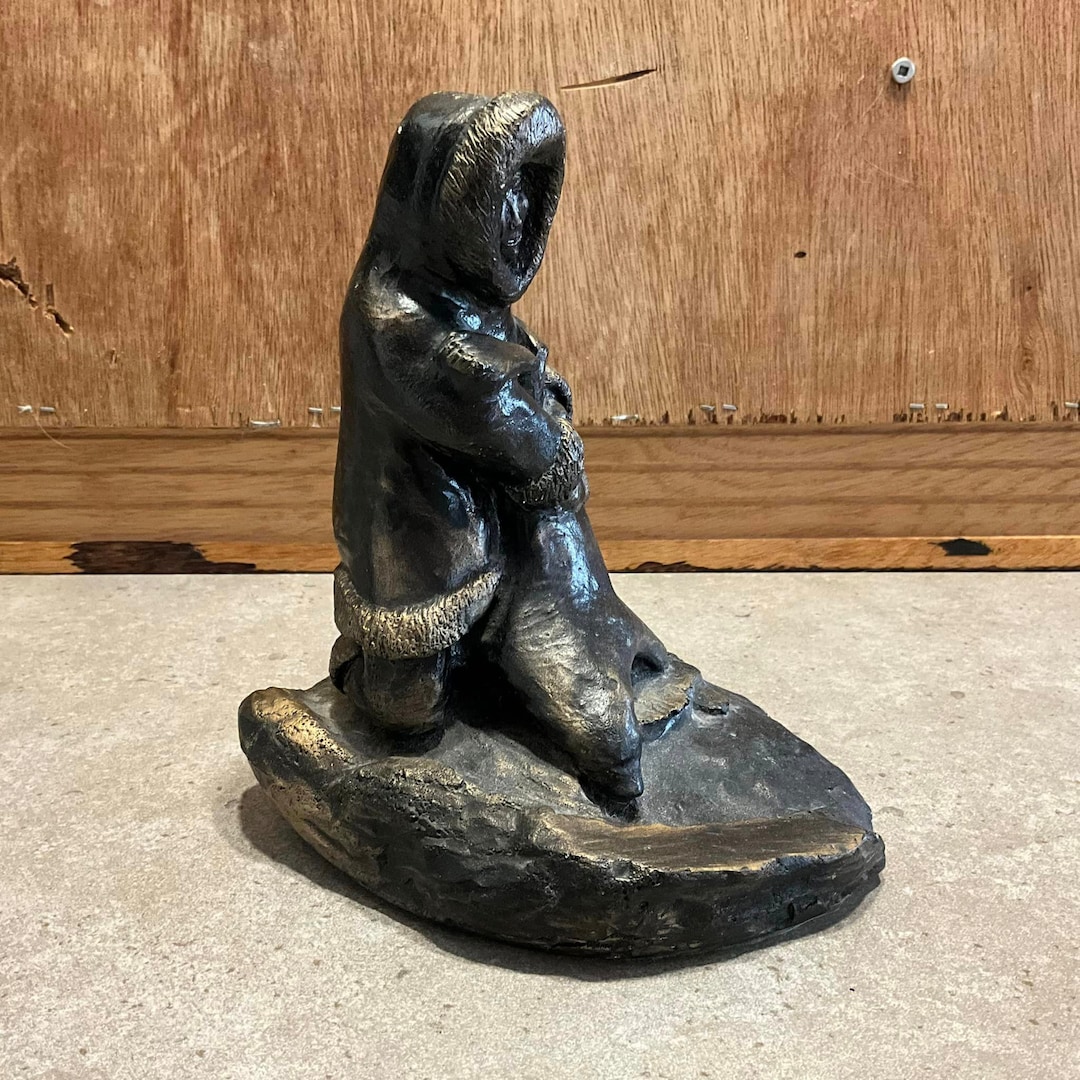 Vintage Eskimo Figurine Vintage, Native Art, Shelf Decor Made in Canada ...