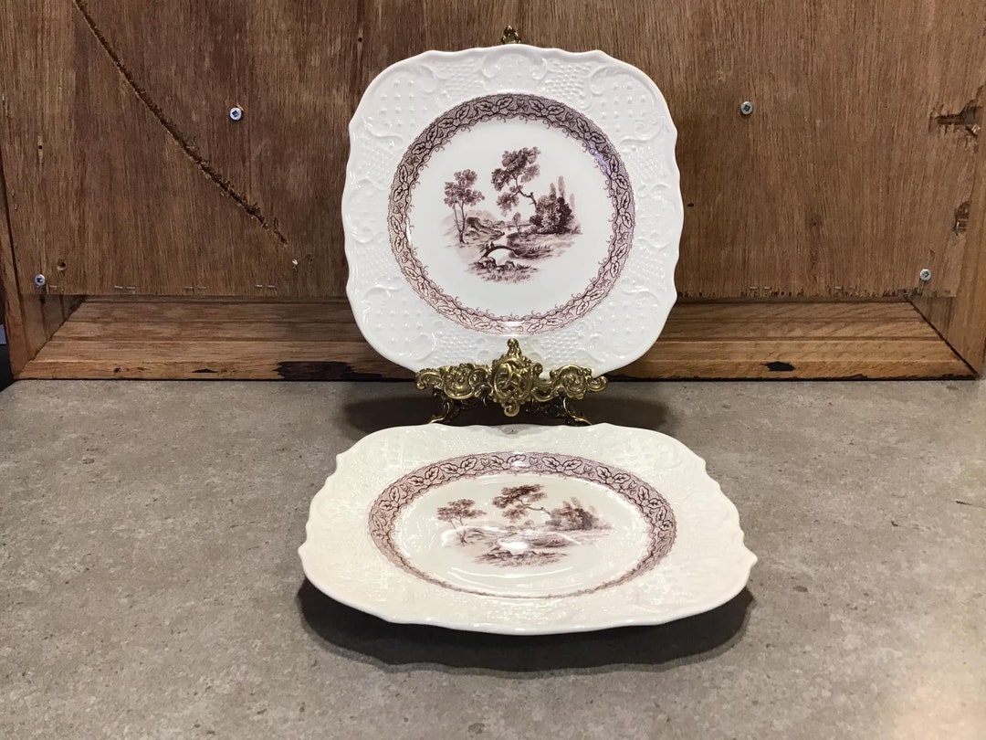 2 Vintage Washington Colonial Made in USA Desert Plate Set of Two - Etsy