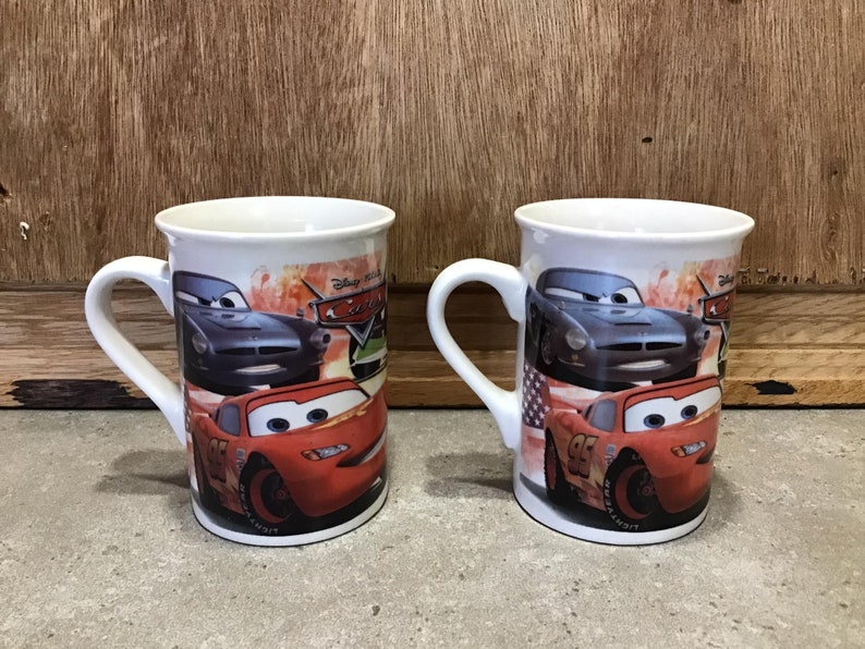 2 Disney Pixar Cars Mugs Coffee Cups 2011 Tow Mater Lightning Mcqueen ...