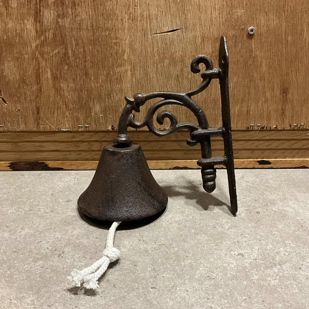 Vintage Hanging Door Bell, Large Cast Iron Door Bell, Rustic, Bell - Etsy