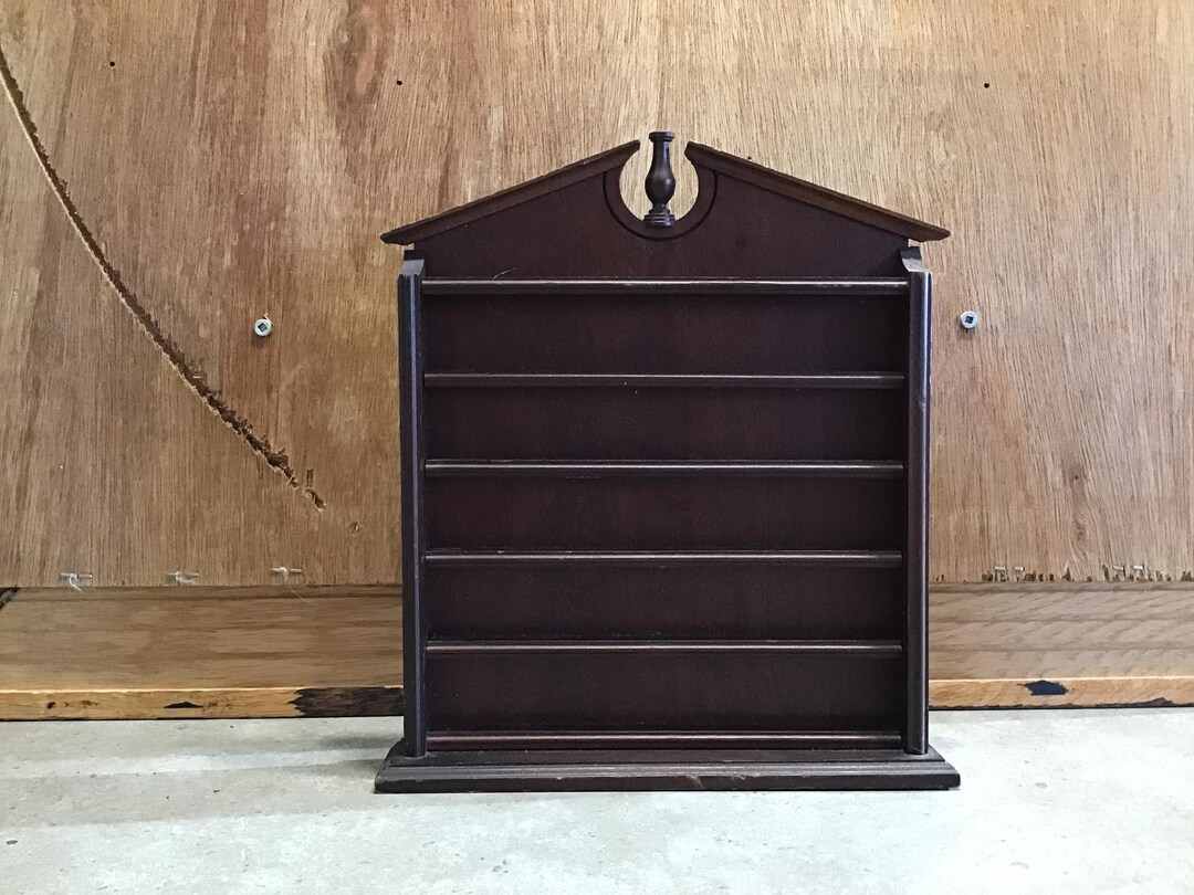 Vintage Wooden Miniature Display Wall Shelf Unit, Open Miniature ...