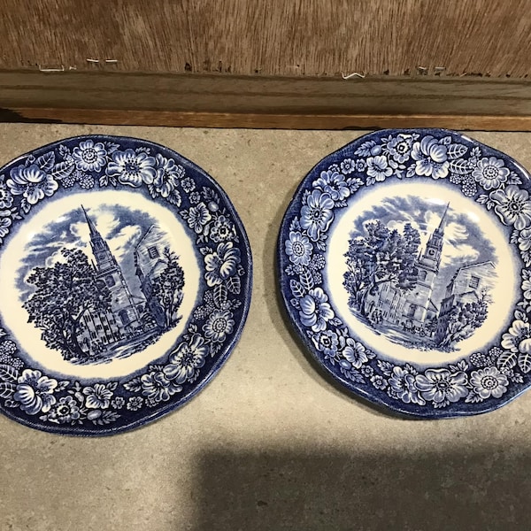 Liberty Blue Historical Colonial Scenes - Etsy