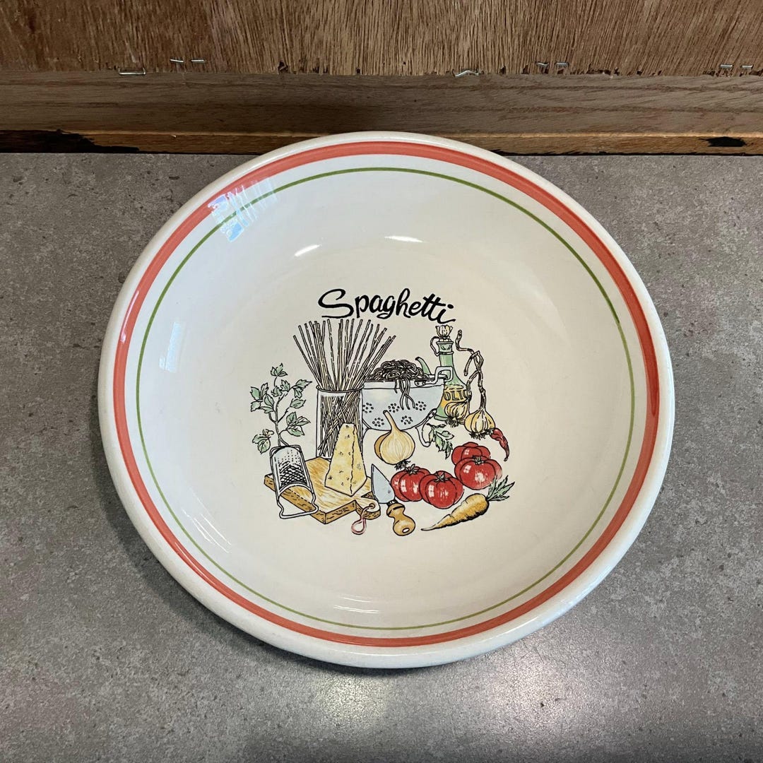 Italian Ceramic Spaghetti Bowl, Made by Ternana Italy Pasta Bowl ...
