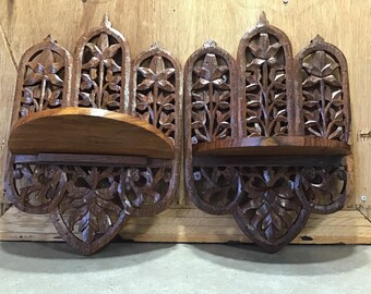 Carved Wood Shelf - Etsy