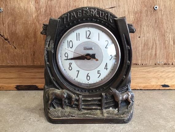 Snider Horseshoe Clock Bronze Style Finish Horse Horseshoe - Etsy
