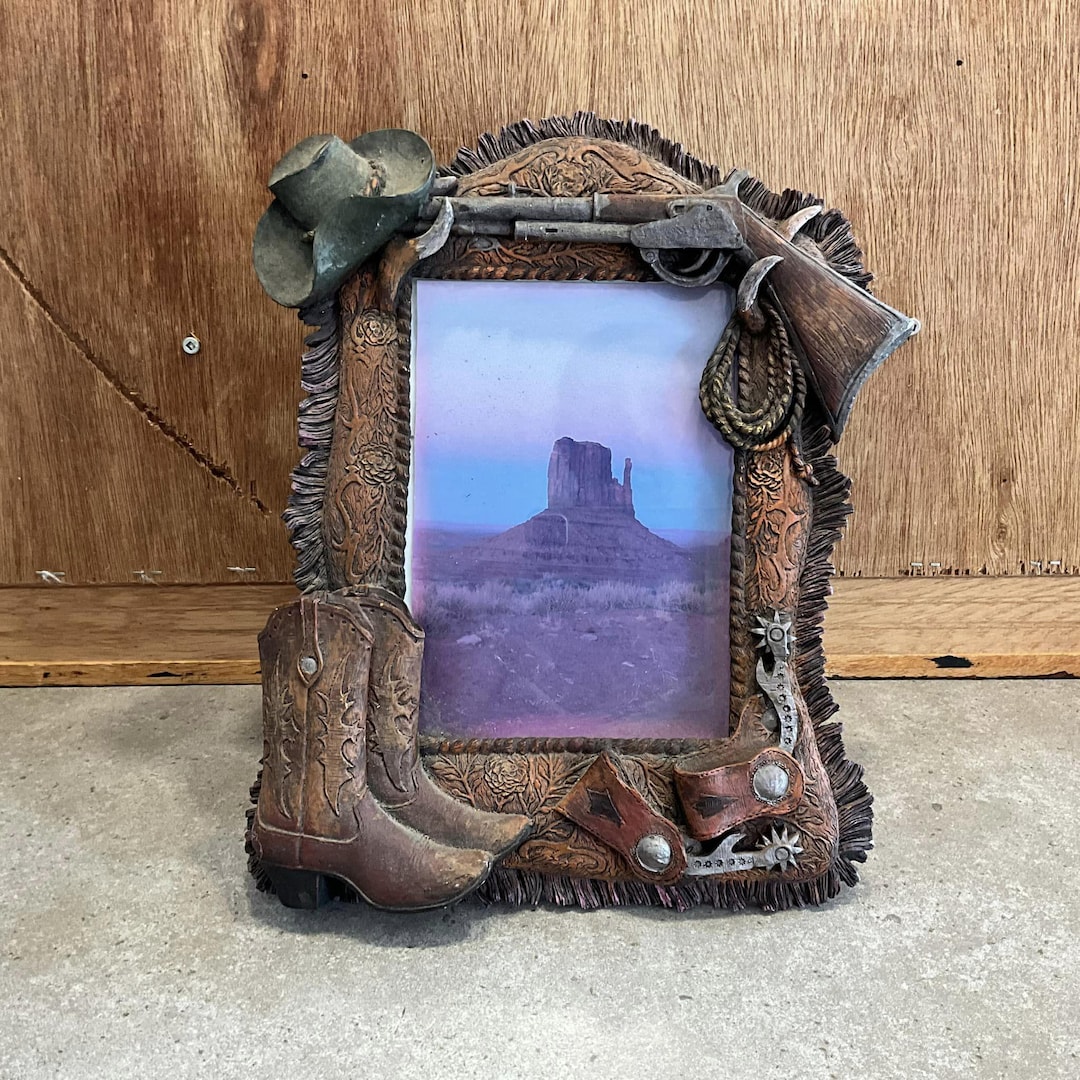 3D Vintage Western, Boots, Cowboy, Photo Frame, Picture Frame, Photo ...