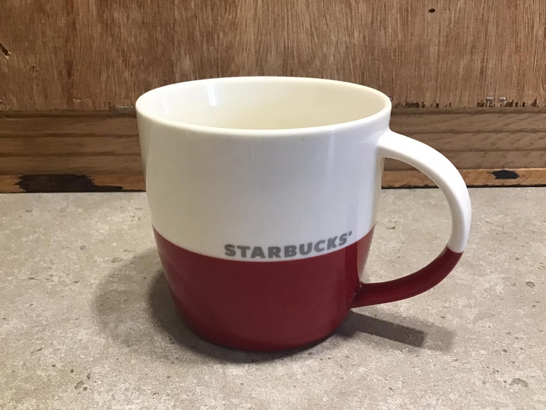 Starbucks White Red Coffee Mug Retro Coffee Mug, Starbucks Label ...