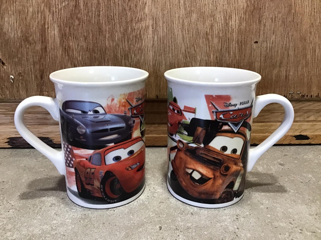 2 Disney Pixar Cars Mugs Coffee Cups 2011 Tow Mater Lightning Mcqueen ...