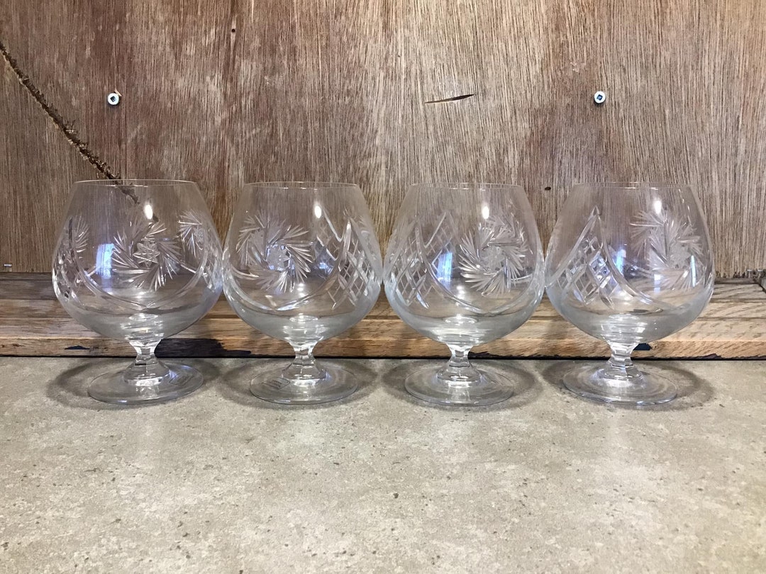 Vintage Old Fashion Austrian Glass Brandy Snifter Set of 4 Collection ...
