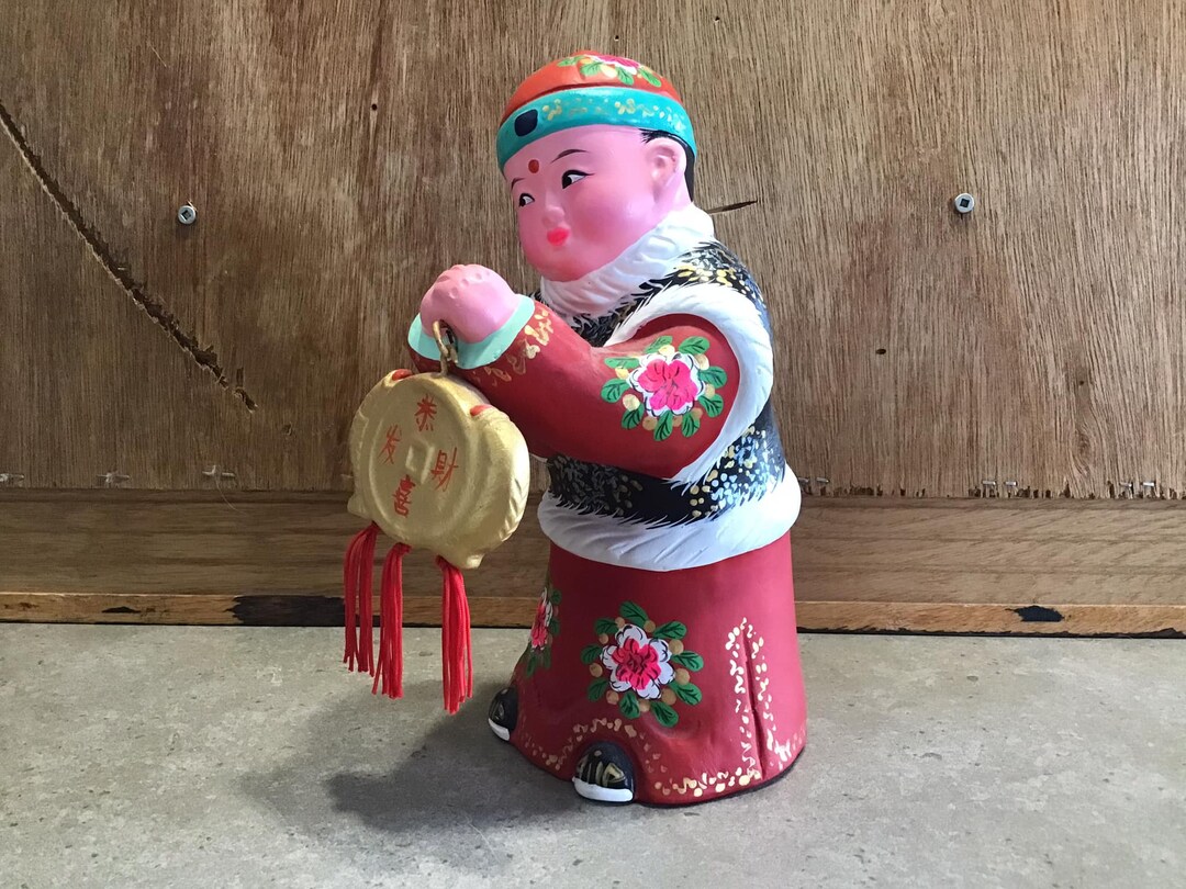 Chinese Prosperity Lucky Coin Boy Statue, Chinese Figurine ...