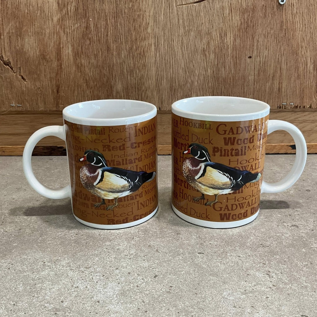 2 Vintage Duck Coffee Mugs Field /stream Outdoor Adventures, Ceramic ...