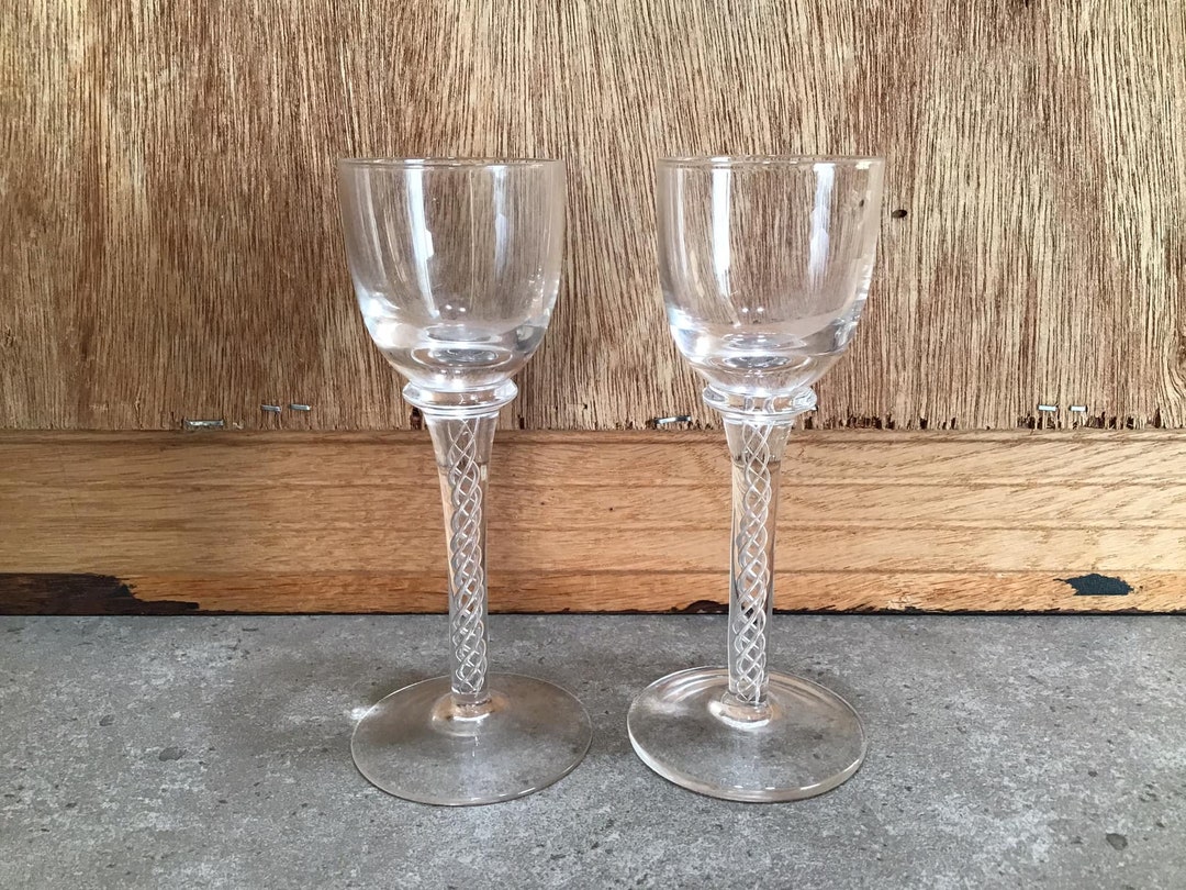 2 Vintage STUART Crystal Air Twist Stemware, Pair of Ariel Toasting or ...